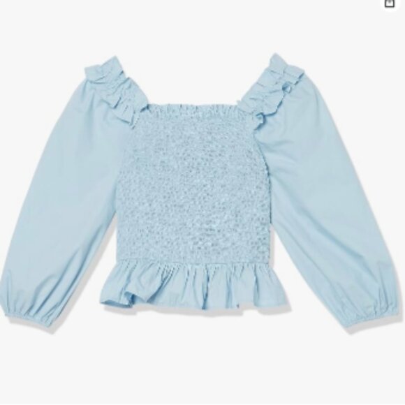 The Drop | Tops | The Drop Womens Marisol Longsleeve Ruffle Smocked Top ...